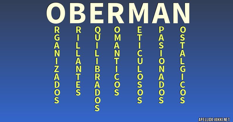 Significado del apellido oberman - Significados de los apellidos