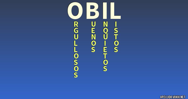 Significado del apellido obil - Significados de los apellidos