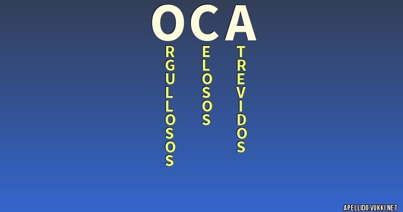Significado del apellido oca - Significados de los apellidos