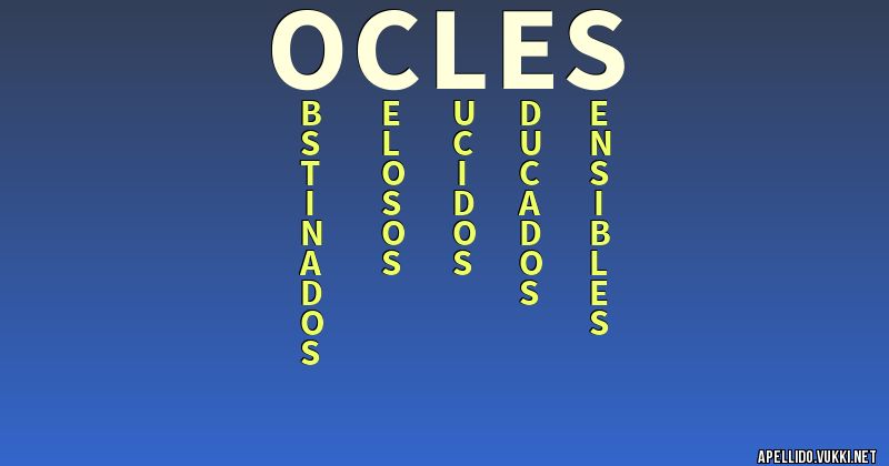 Significado del apellido ocles - Significados de los apellidos