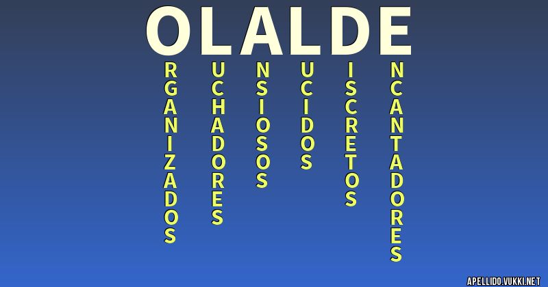 Significado del apellido olalde - Significados de los apellidos