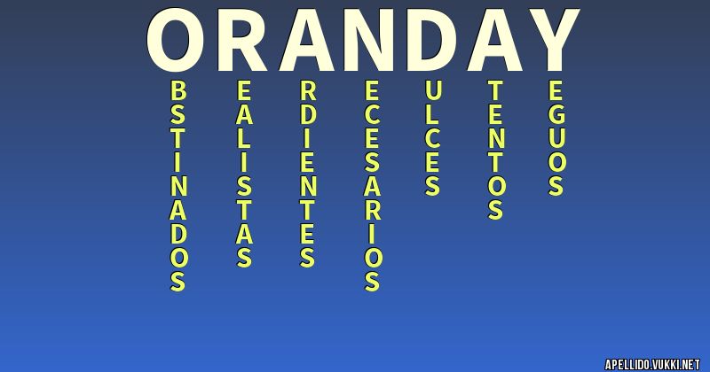 Significado del apellido oranday - Significados de los apellidos