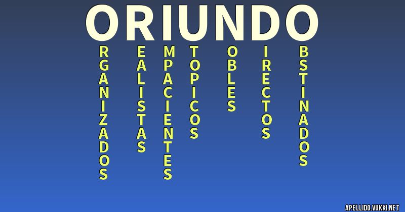 Significado del apellido oriundo - Significados de los apellidos