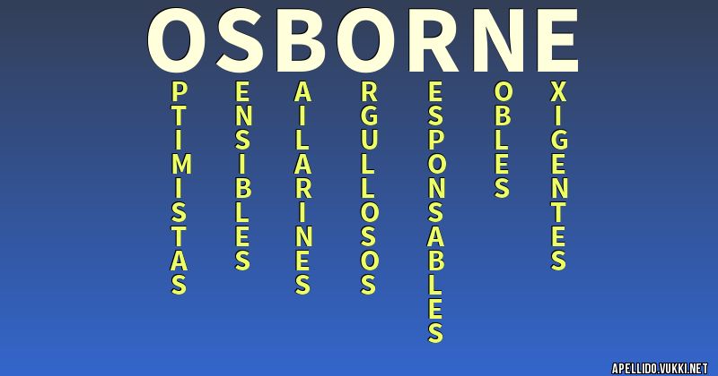 Significado del apellido osborne - Significados de los apellidos