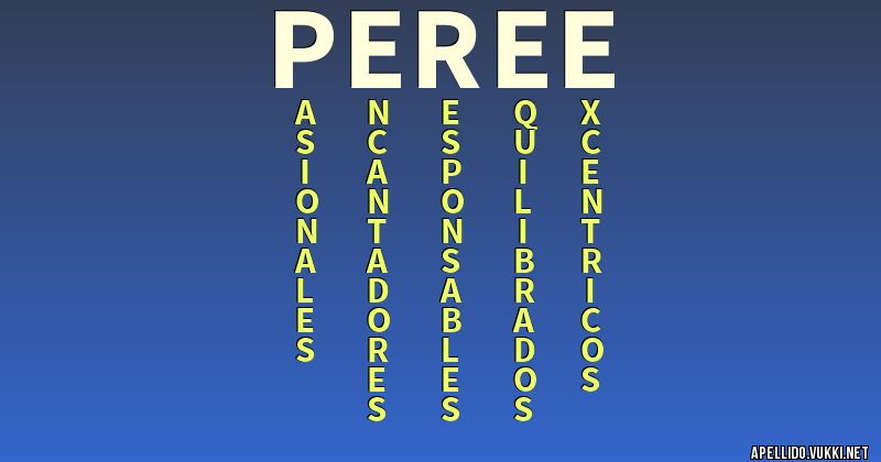 Significado del apellido péree - Significados de los apellidos