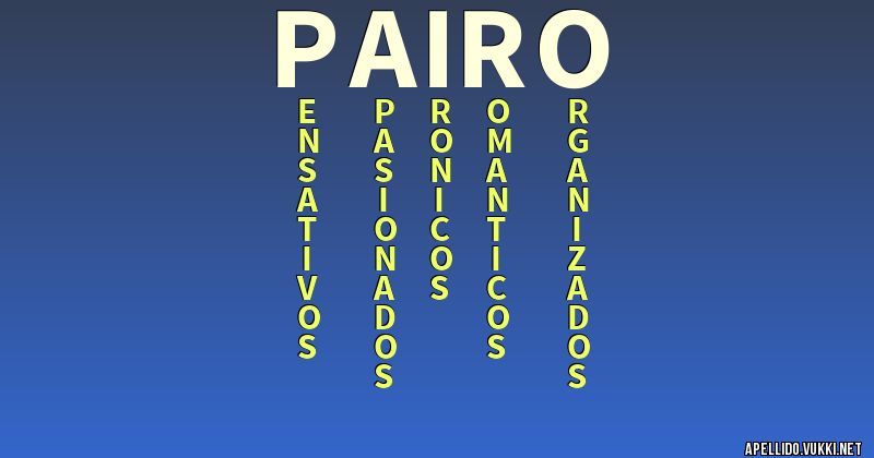 Significado del apellido pairo - Significados de los apellidos