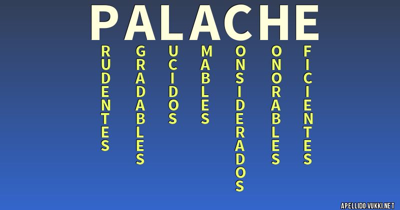 Significado del apellido palache - Significados de los apellidos