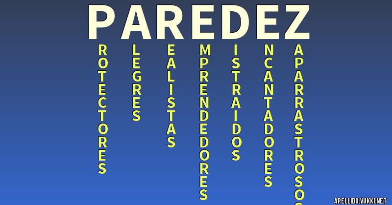 Significado del apellido paredez - Significados de los apellidos