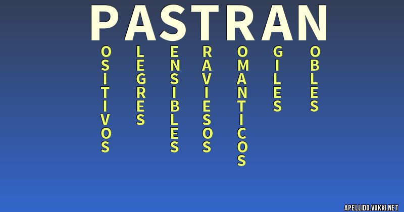 Significado del apellido pastran - Significados de los apellidos