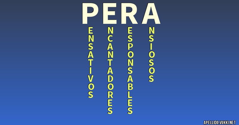 Significado del apellido pera - Significados de los apellidos