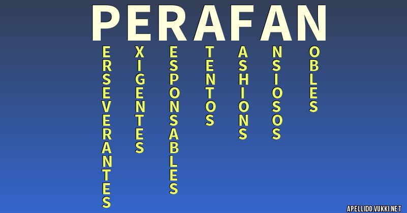 Significado del apellido perafan - Significados de los apellidos