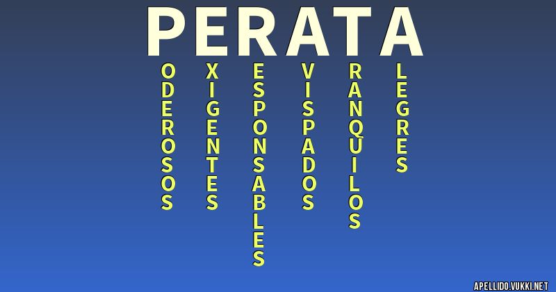 Significado del apellido perata - Significados de los apellidos