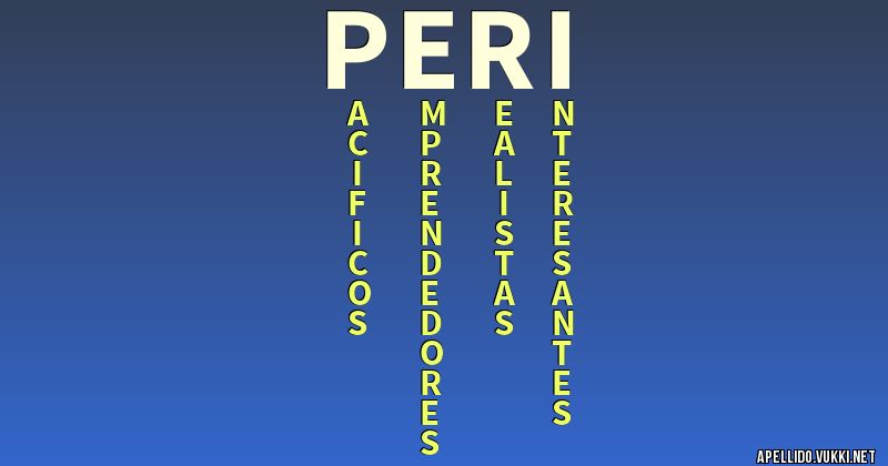 Significado del apellido peri - Significados de los apellidos