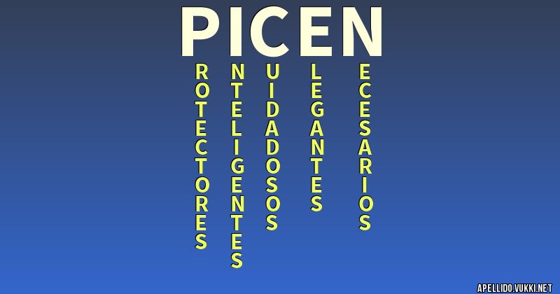 Significado del apellido picén - Significados de los apellidos