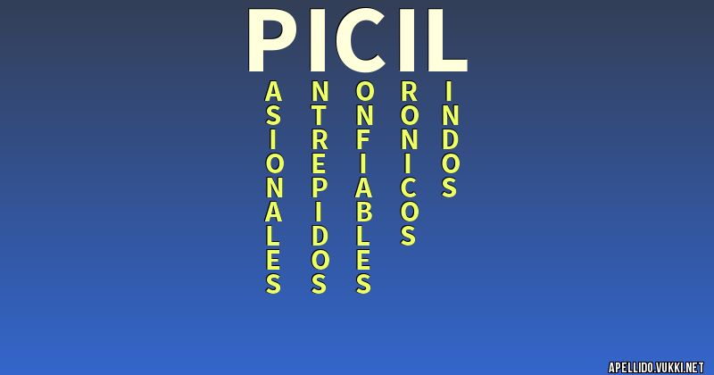 Significado del apellido picil - Significados de los apellidos