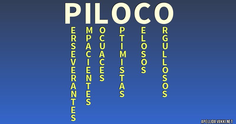 Significado del apellido piloco - Significados de los apellidos