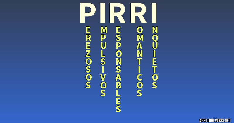 Significado del apellido pirri - Significados de los apellidos