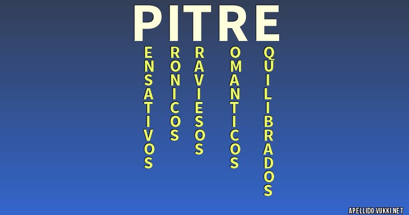Significado del apellido pitre - Significados de los apellidos