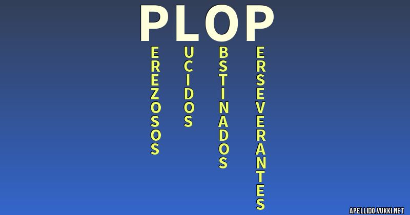 Significado del apellido plop - Significados de los apellidos