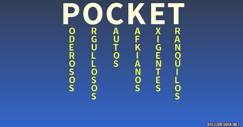 Significado del apellido pocket - Significados de los apellidos