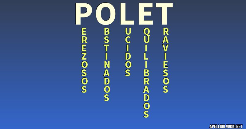 Significado del apellido polet - Significados de los apellidos