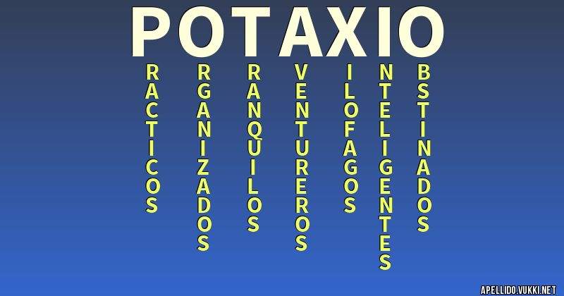 Significado del apellido potaxio - Significados de los apellidos