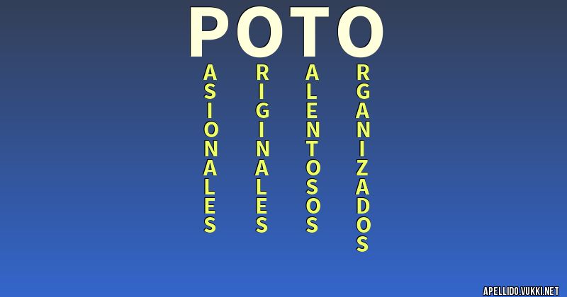 Significado del apellido poto - Significados de los apellidos