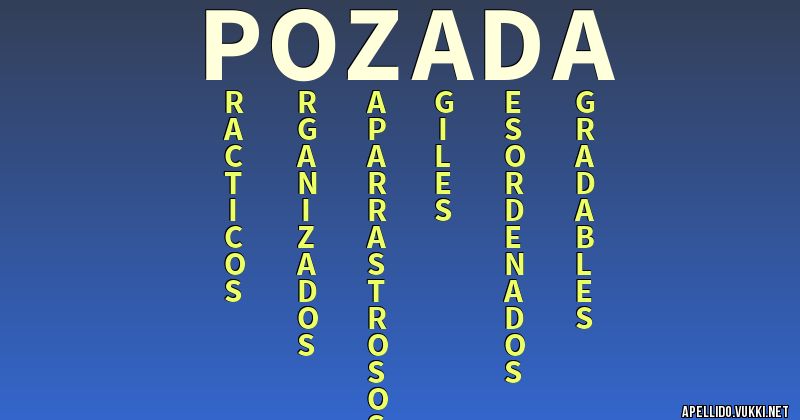 Significado del apellido pozada - Significados de los apellidos