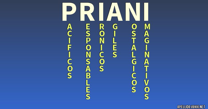 Significado del apellido priani - Significados de los apellidos