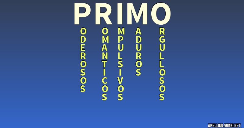 Significado del apellido primo - Significados de los apellidos
