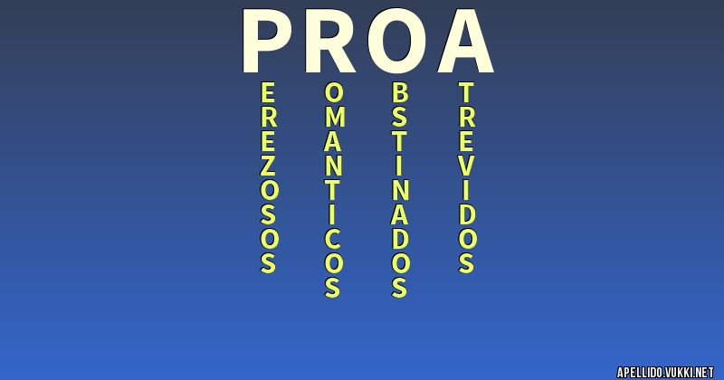 Significado del apellido proa - Significados de los apellidos
