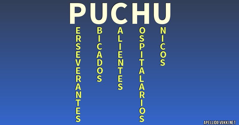 Significado del apellido puchu - Significados de los apellidos