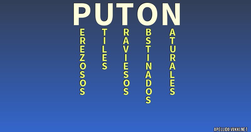 Significado del apellido puton - Significados de los apellidos
