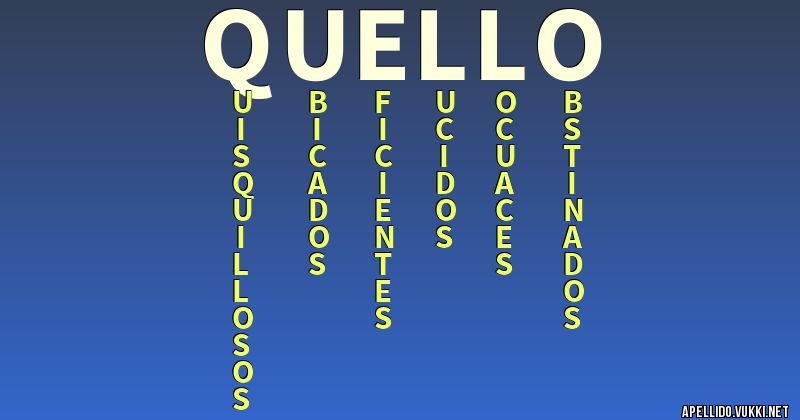 Significado del apellido quello - Significados de los apellidos