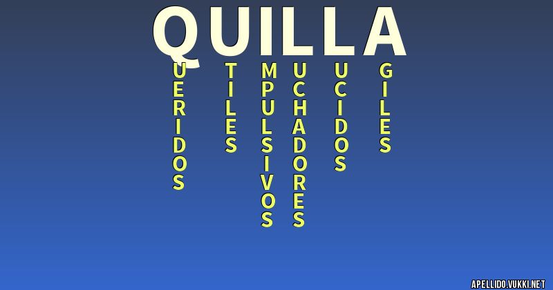 Significado del apellido quilla - Significados de los apellidos
