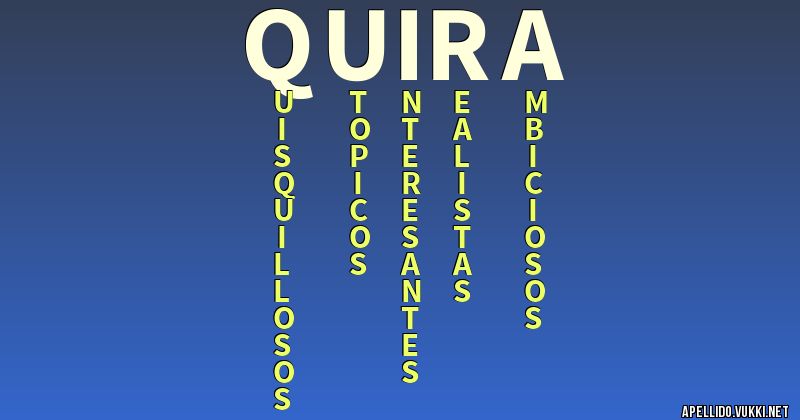 Significado del apellido quira - Significados de los apellidos