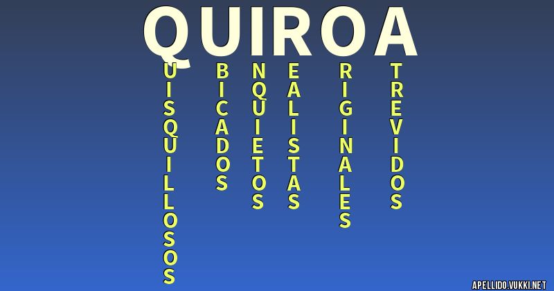 Significado del apellido quiroa - Significados de los apellidos
