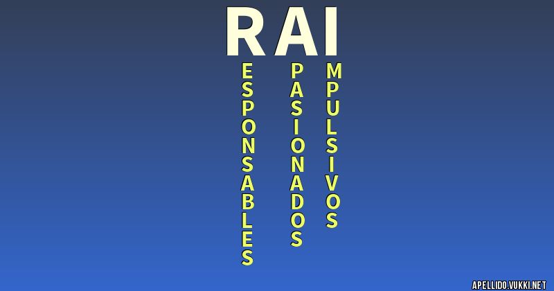 Significado del apellido rai - Significados de los apellidos
