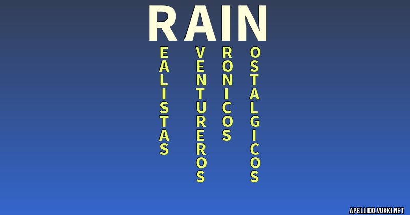 Significado del apellido rain - Significados de los apellidos