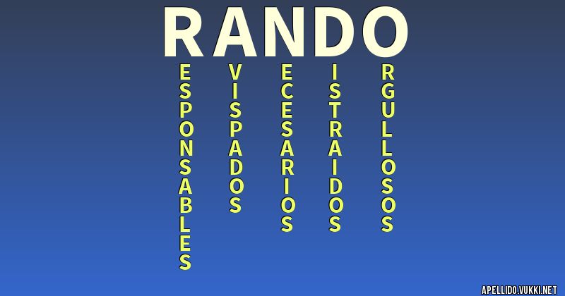 Significado del apellido rando - Significados de los apellidos