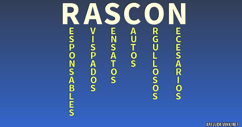 Significado del apellido rascon - Significados de los apellidos