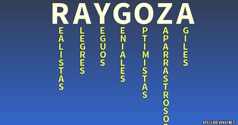 Significado del apellido raygoza - Significados de los apellidos