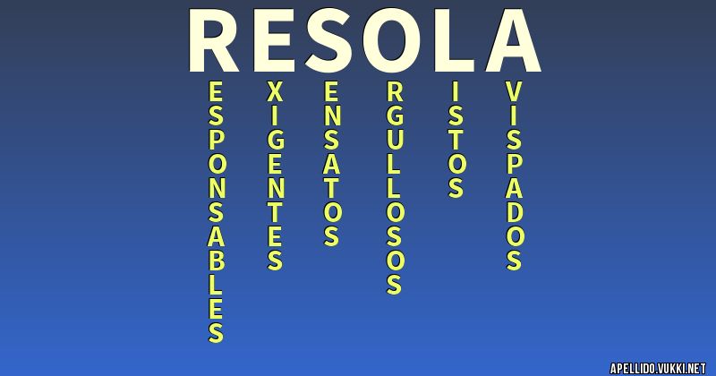 Significado del apellido resola - Significados de los apellidos