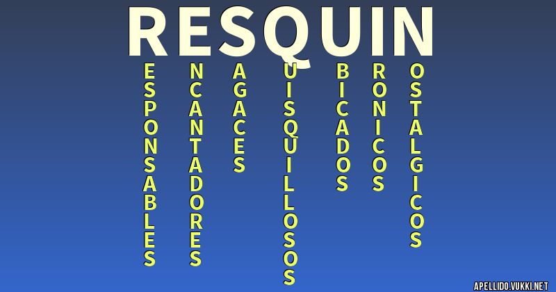 Significado del apellido resquin - Significados de los apellidos
