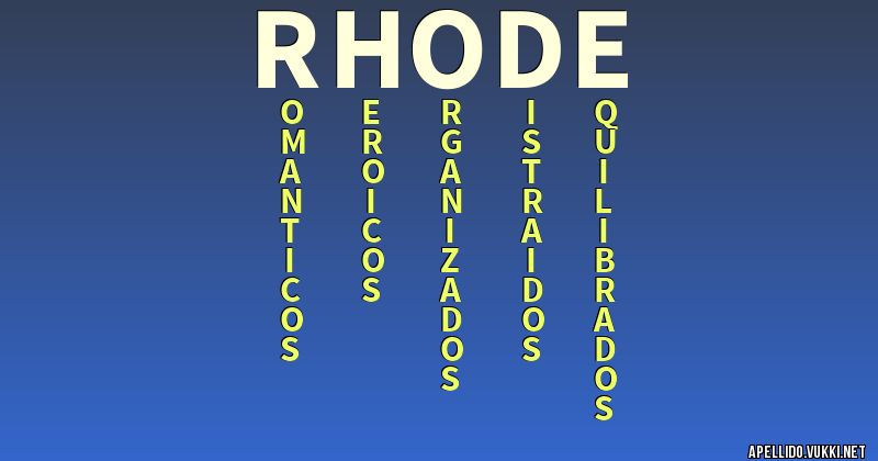 Significado del apellido rhode - Significados de los apellidos
