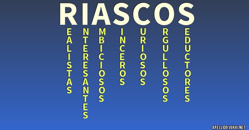Significado del apellido riascos - Significados de los apellidos