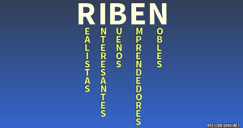 Significado del apellido riben - Significados de los apellidos