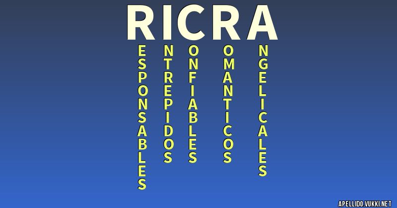 Significado del apellido ricra - Significados de los apellidos