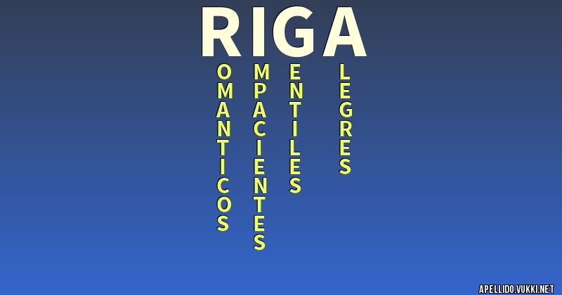 Significado del apellido riga - Significados de los apellidos