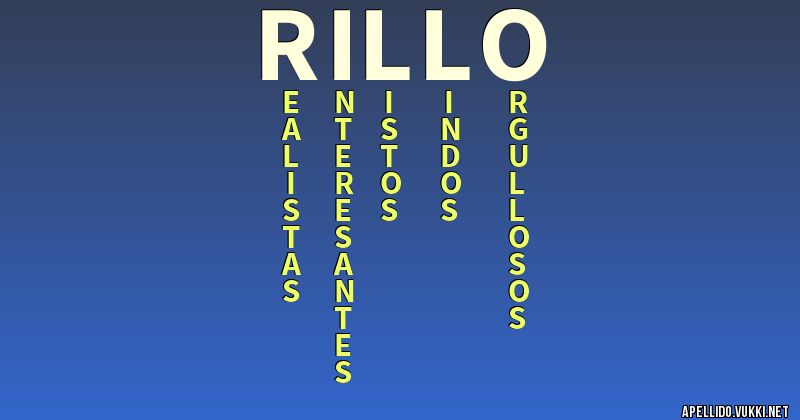 Significado del apellido rillo - Significados de los apellidos